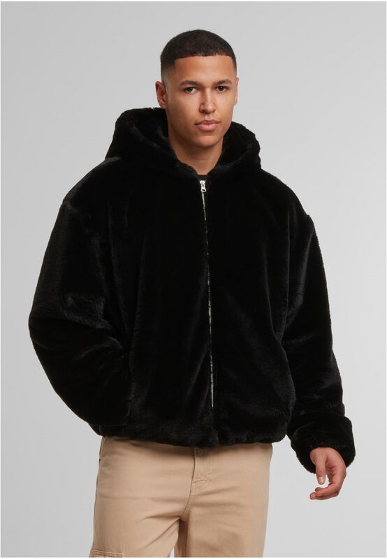 Full Zip Faux Fur Hoodie Jacket | Urban Classics Hoodie | EMP
