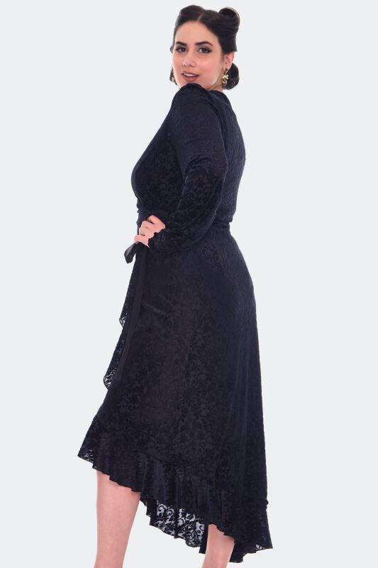 Devore Long Sleeve Wrap Dress | Voodoo Vixen Midi Dress | EMP