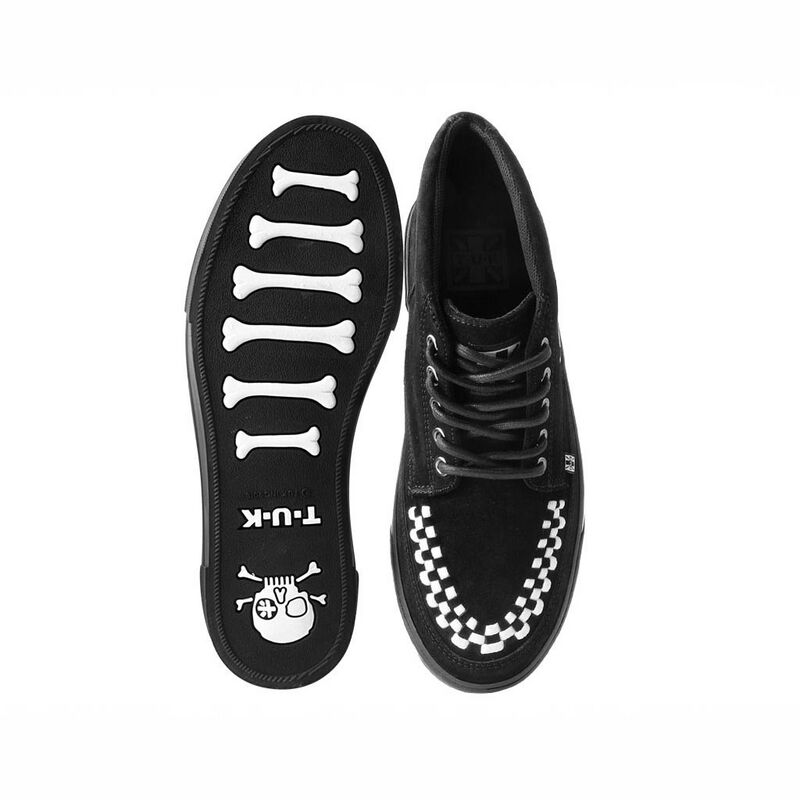 CREEPER TRAINERS MID BLACK WHITE SUEDE | T.U.K. Sneakers High | EMP